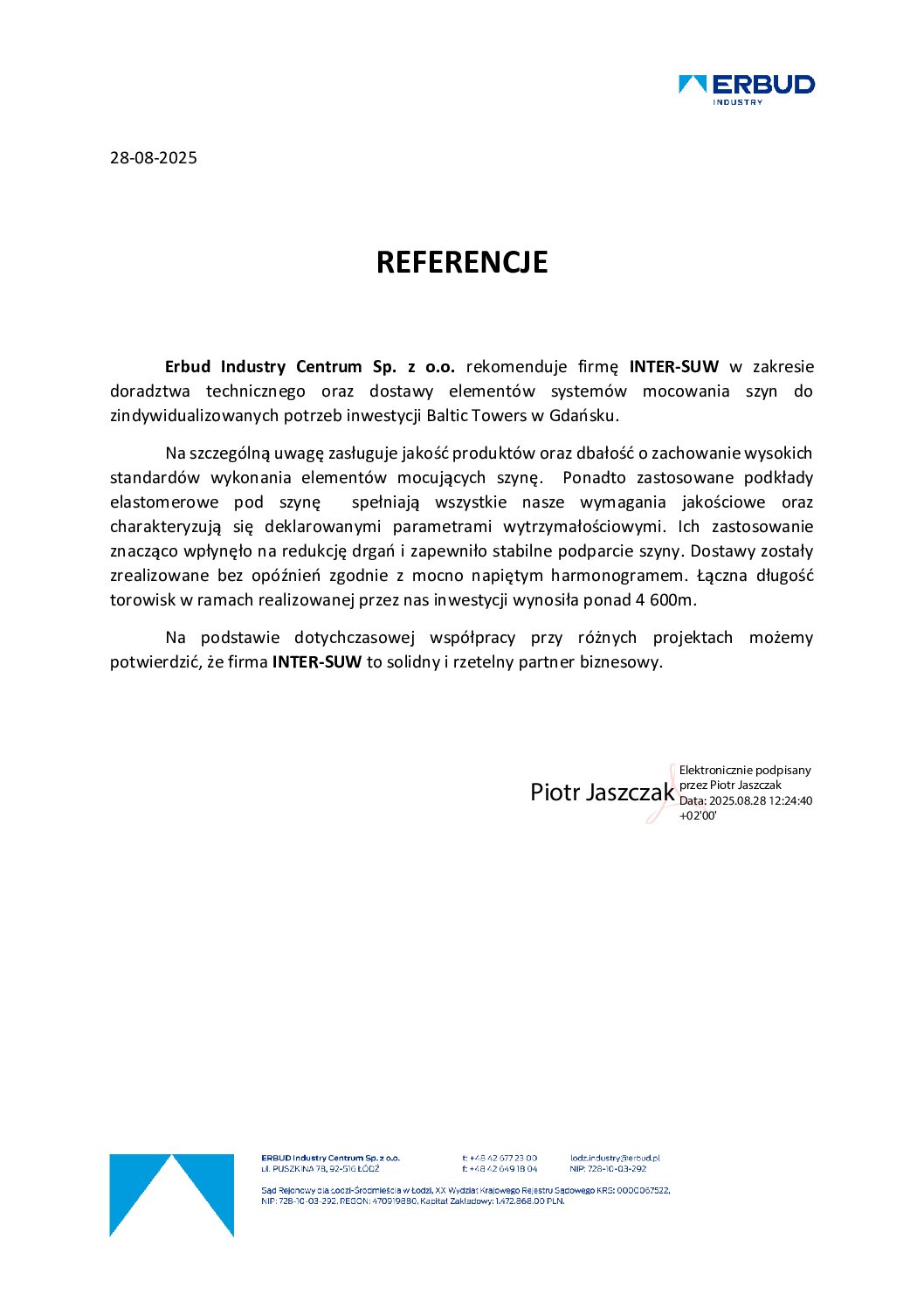 INTER-SUW - Referencje